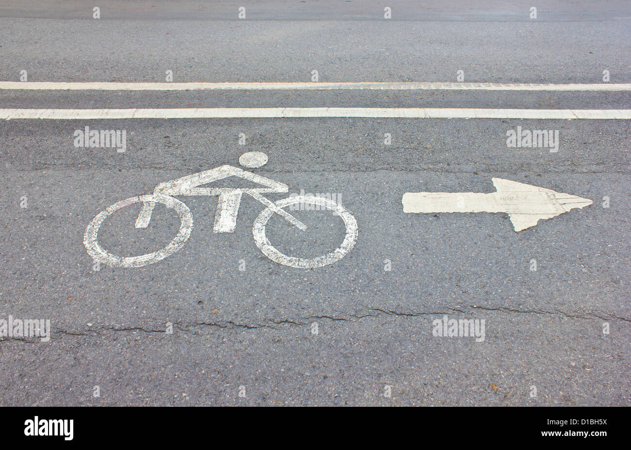 White bicycle road sign Stock Photo - Alamy