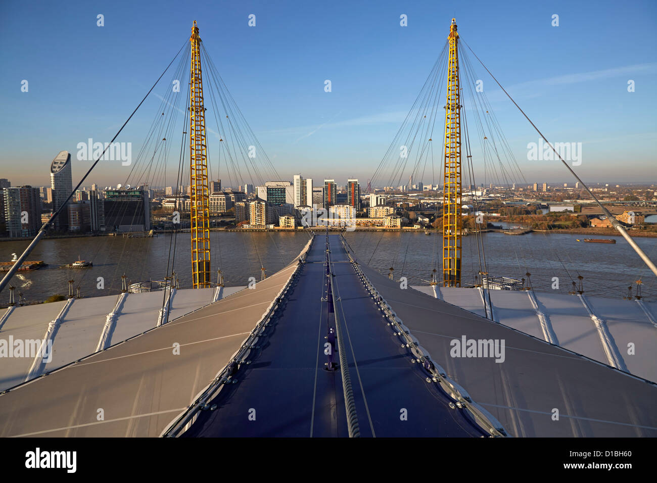 'Up at the O2'- High level walkway over the Millenium Dome, London ...