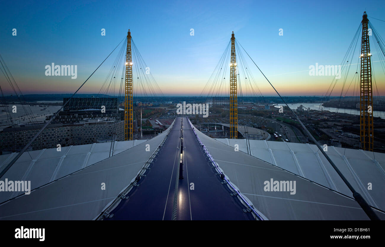 'Up at the O2'- High level walkway over the Millenium Dome, London ...
