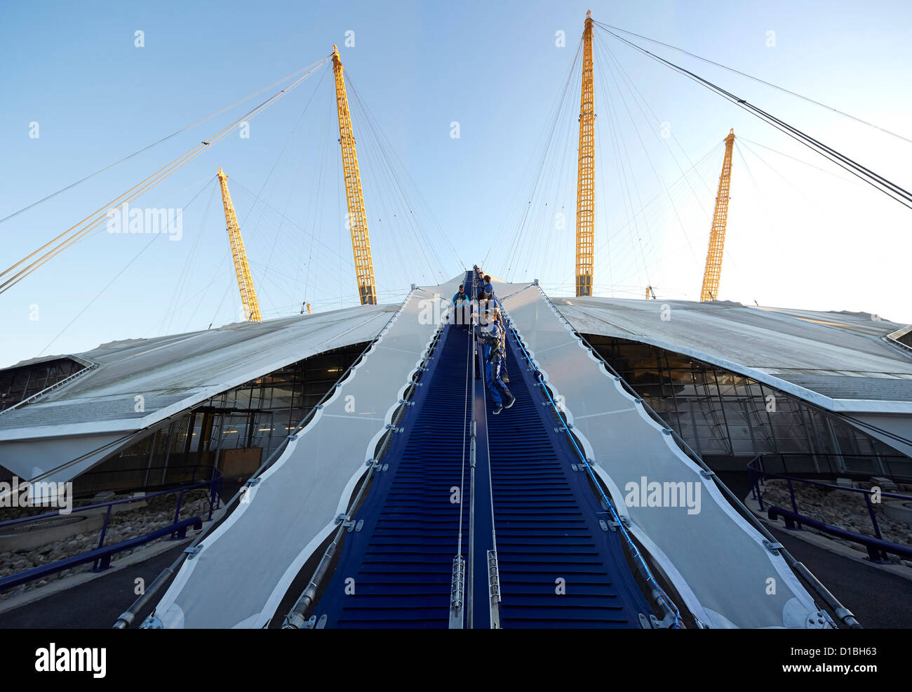 'Up at the O2'- High level walkway over the Millenium Dome, London ...