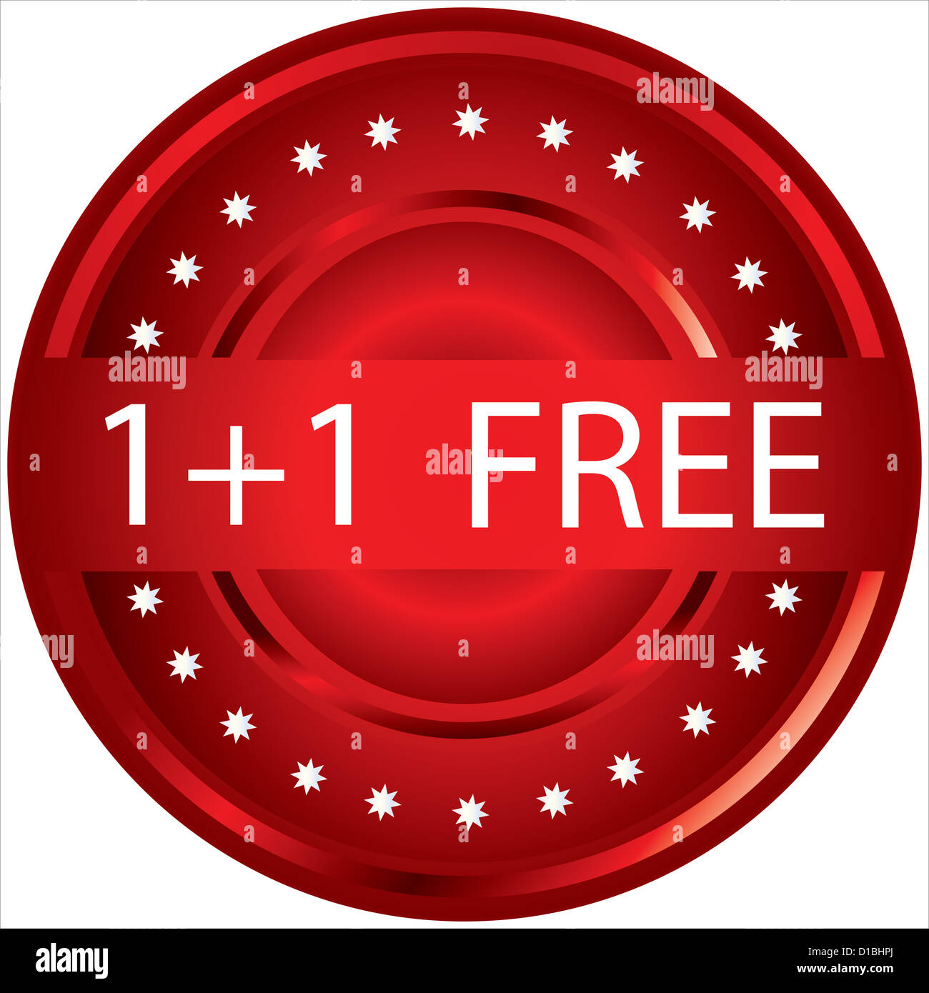 1+1 free stamp - vector Stock Photo - Alamy