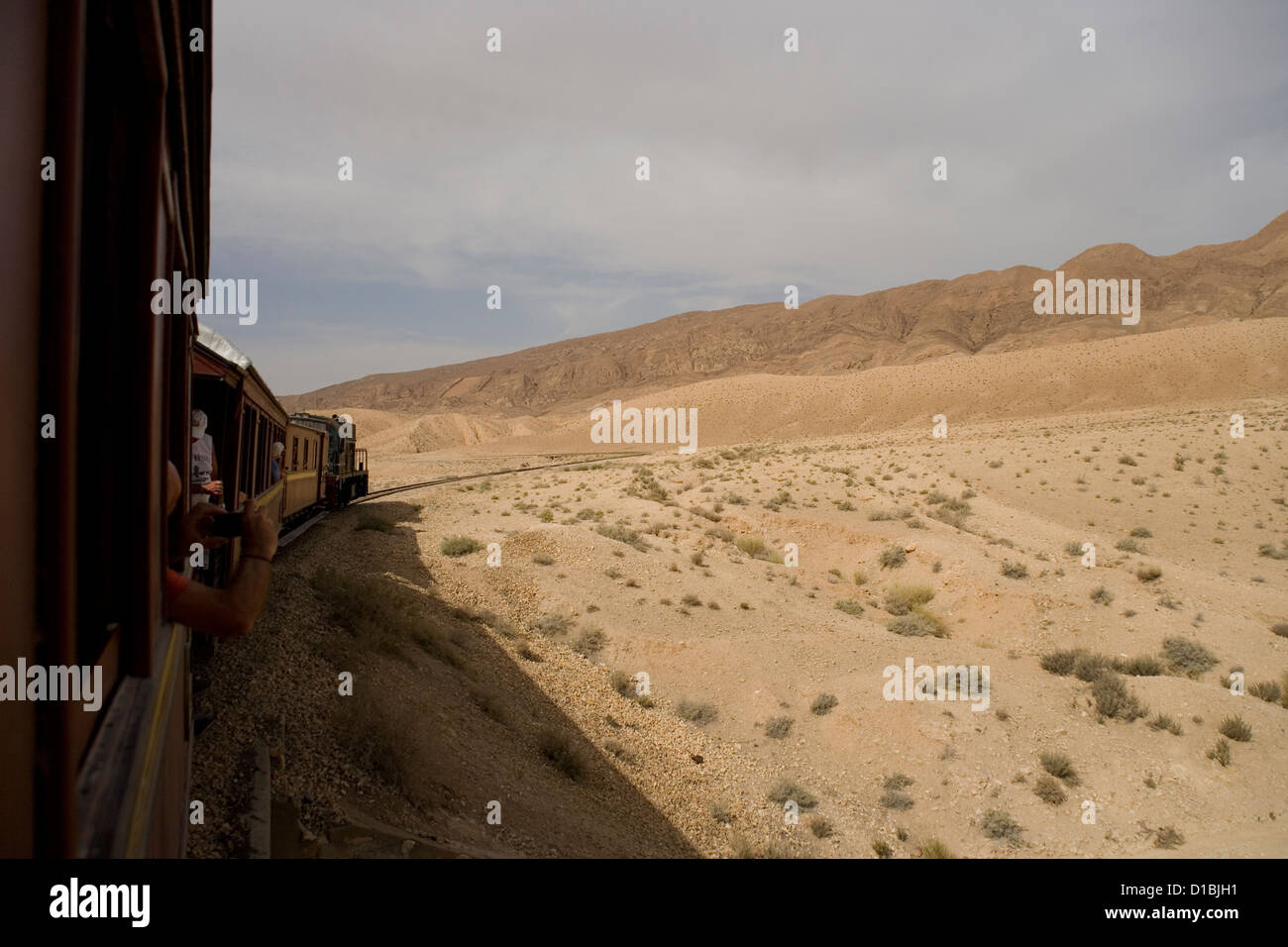 View from the Red Lizard train travelling from Metlaoui to the Seldja ...