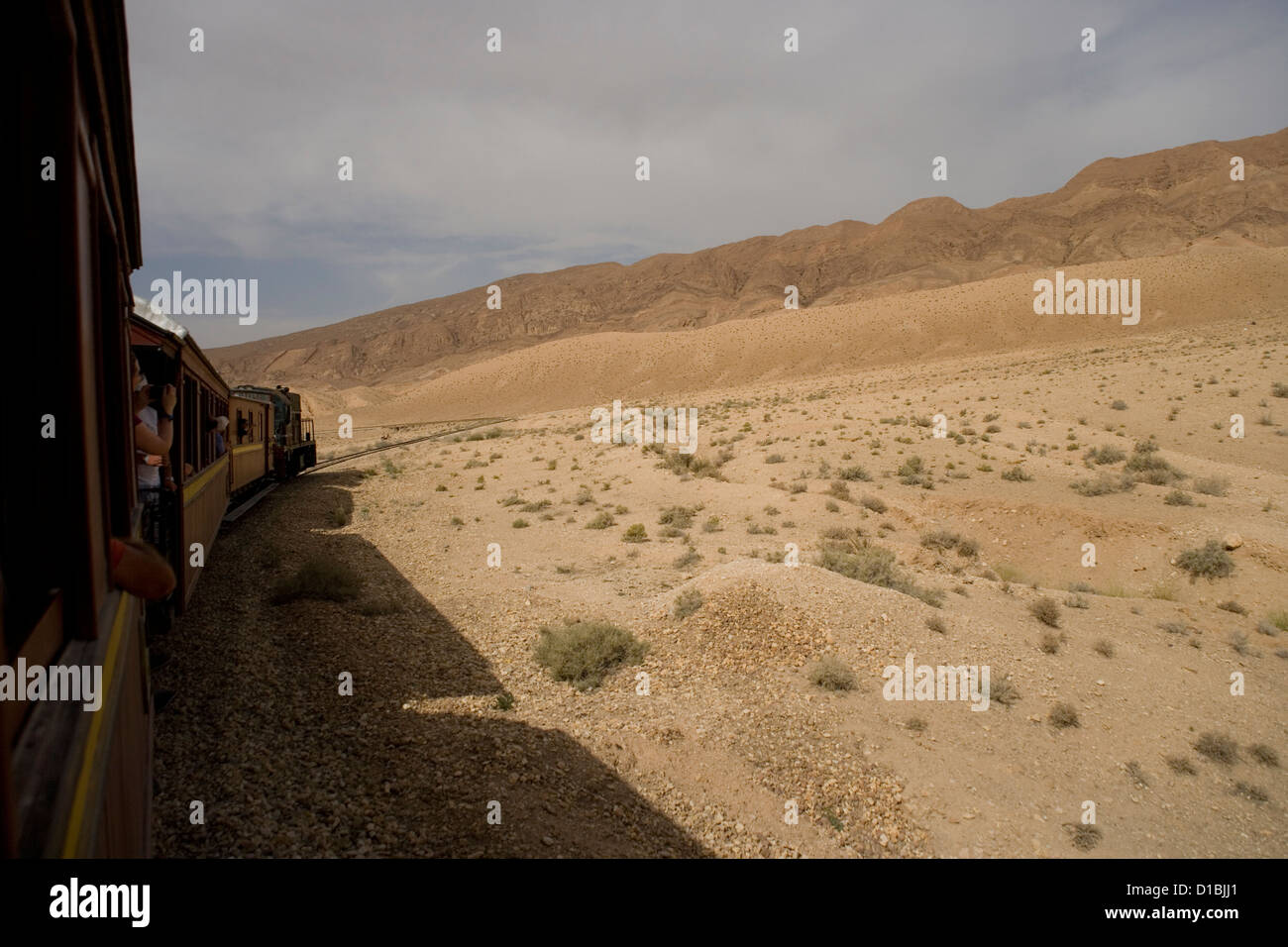 View from the Red Lizard train travelling from Metlaoui to the Seldja ...