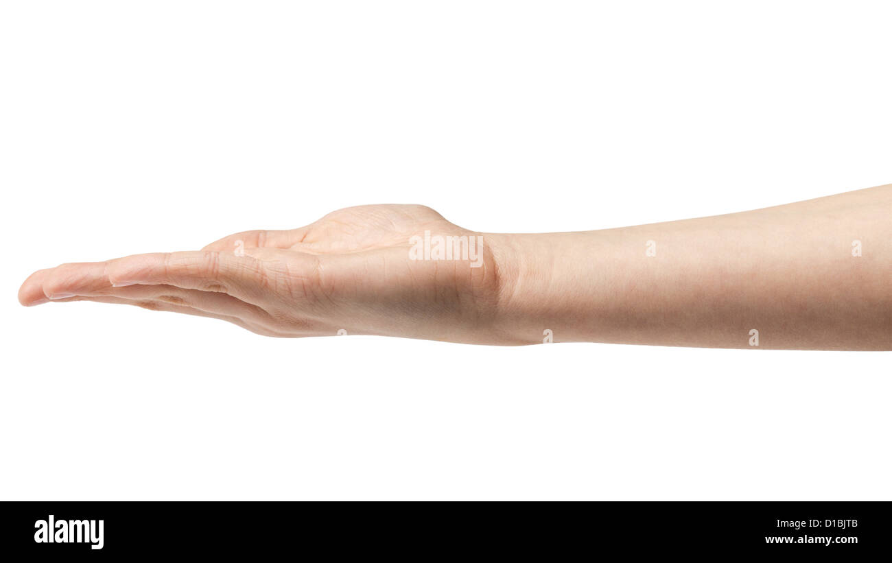 empty female teen hand isolated on white Stock Photo - Alamy