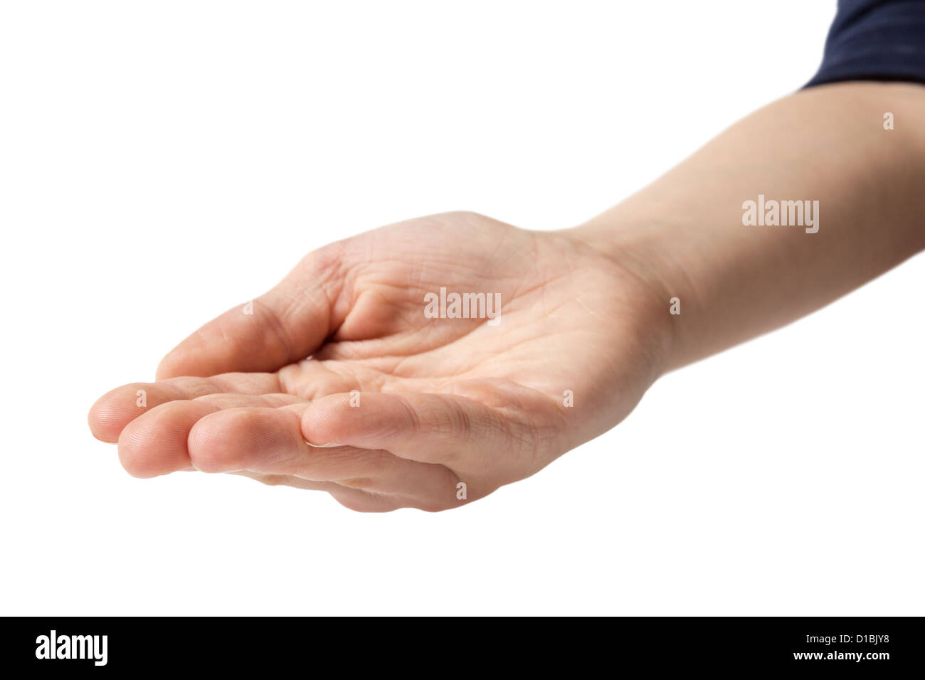 empty female teen hand isolated on white Stock Photo - Alamy