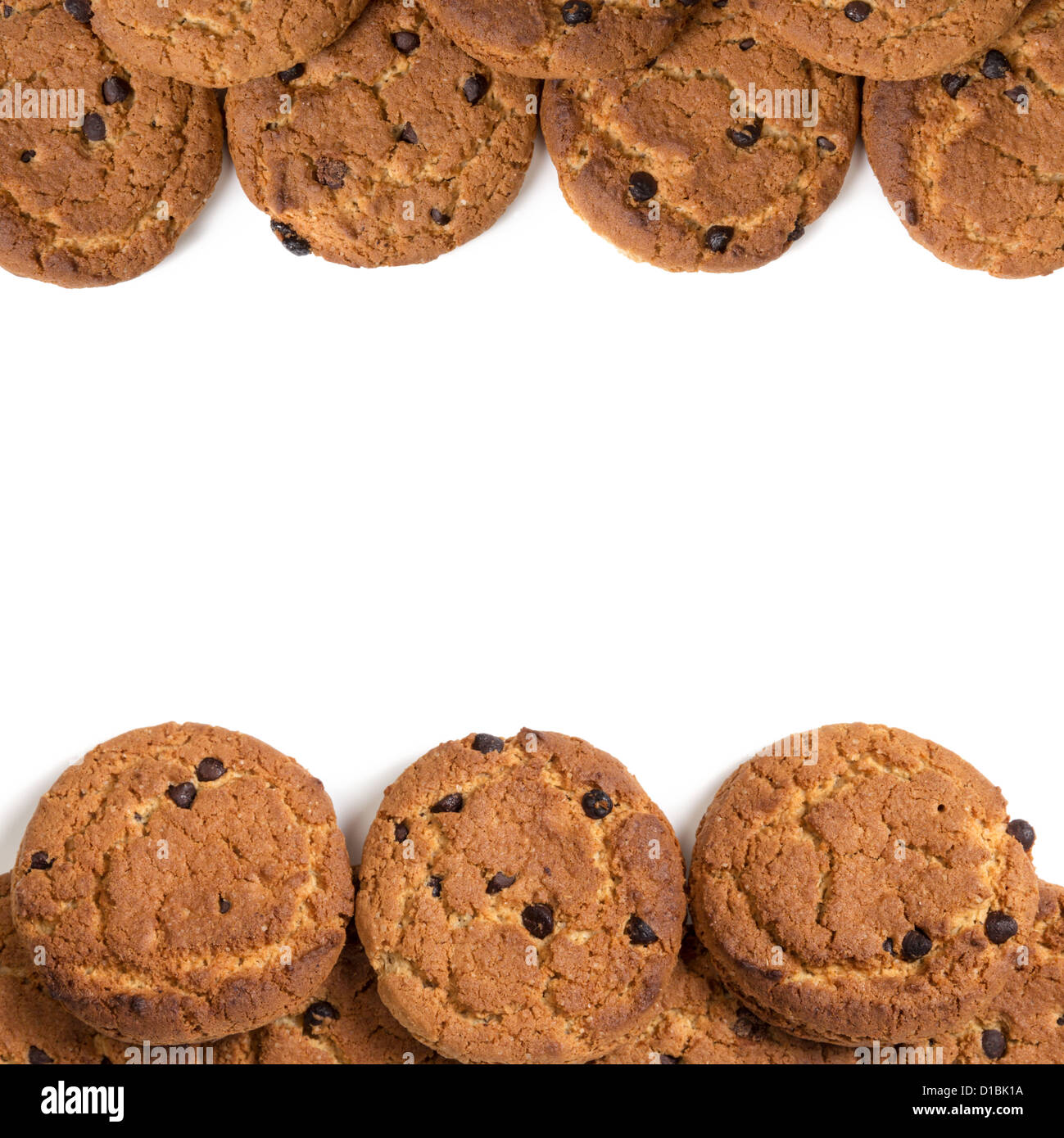 cookies with chocolate pieces frame isolated Stock Photo - Alamy