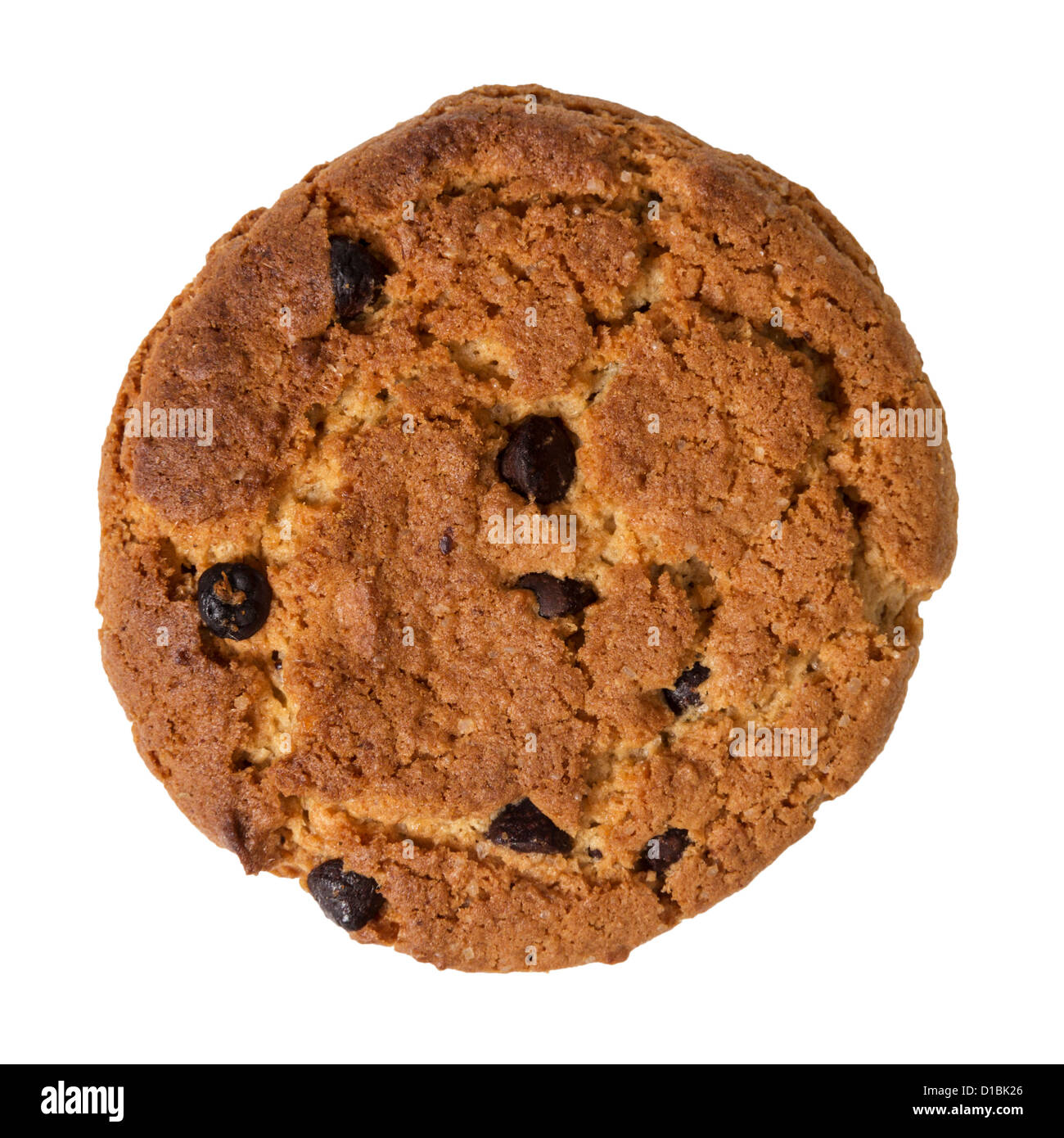 cookie with chocolate pieces from above, isolated Stock Photo - Alamy