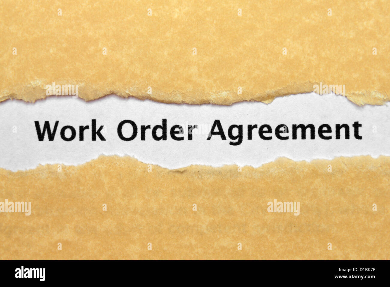 Work order agreement text Stock Photo - Alamy