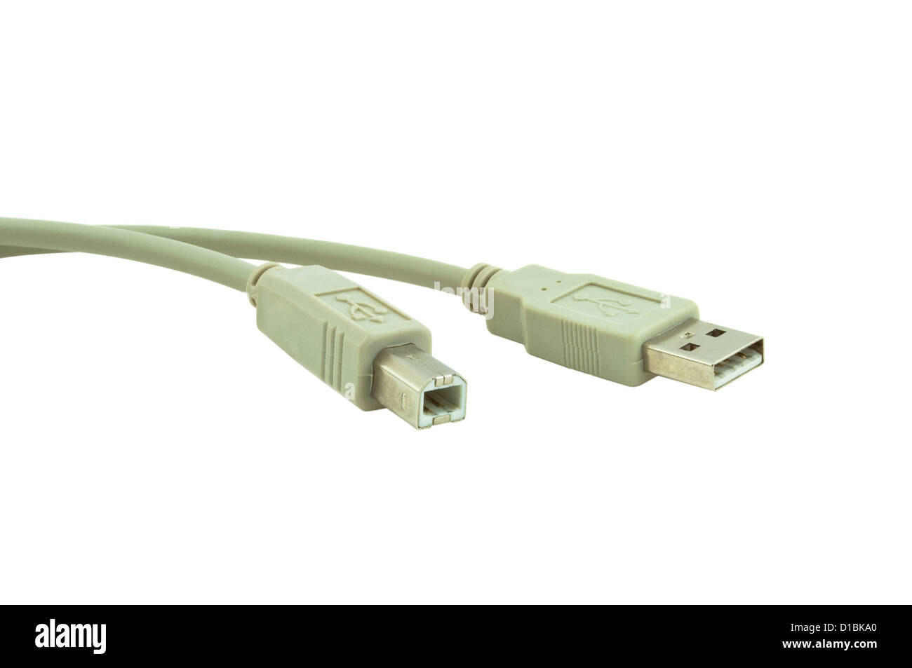 usb cable computer isolated on white background Stock Photo - Alamy
