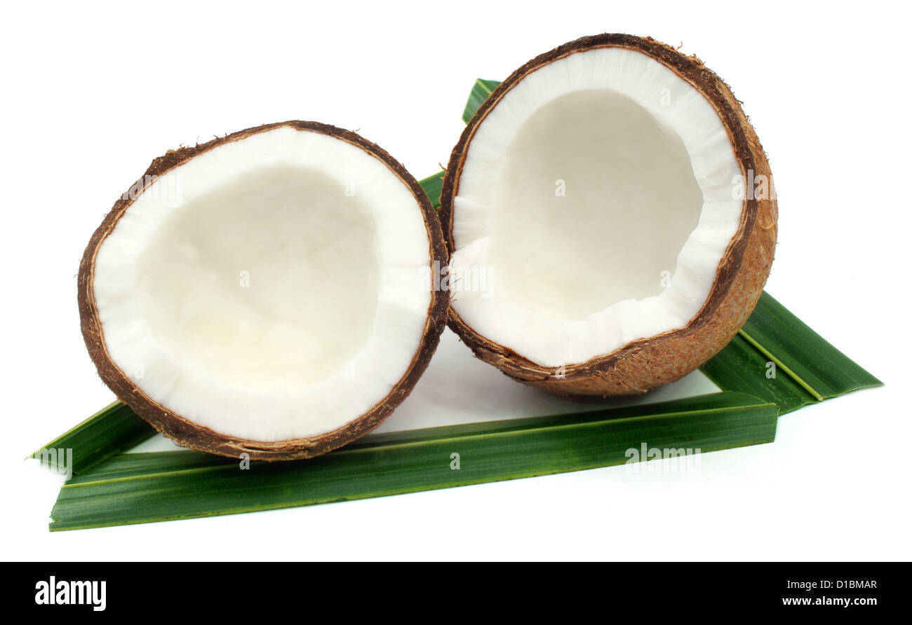 Fresh Coconut over white background Stock Photo - Alamy