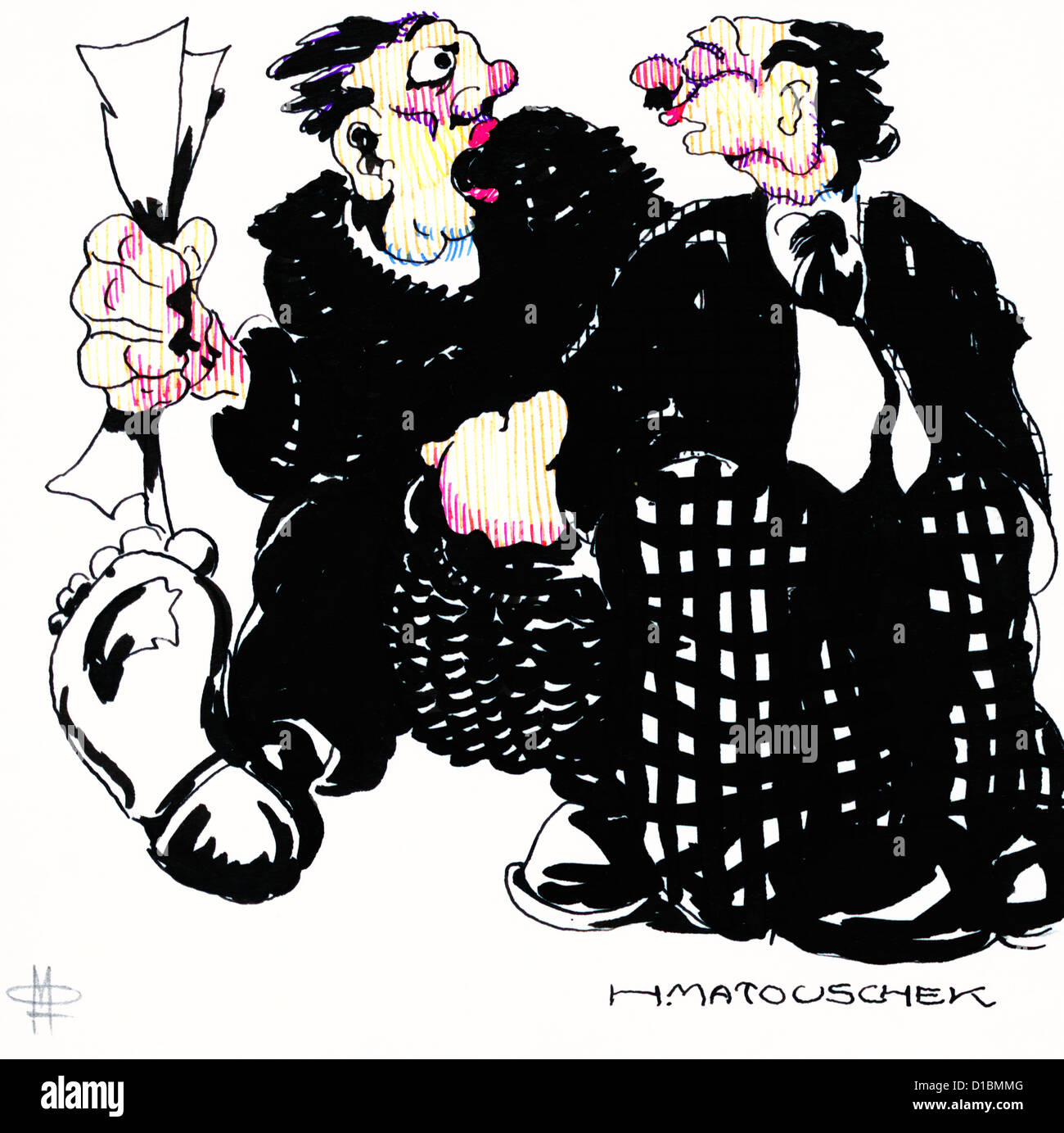 From the Heinrich Matouschek collection. Two gents talking. Cartoon ...