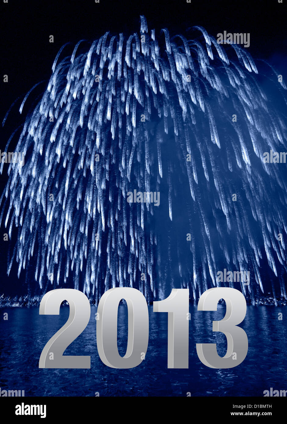 Firework display over water Stock Photo - Alamy