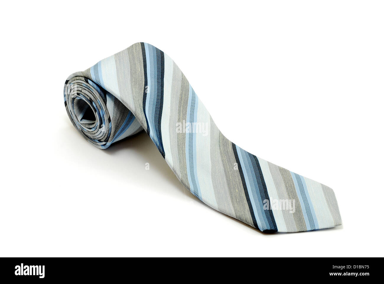blue striped tie isolated on white background Stock Photo - Alamy