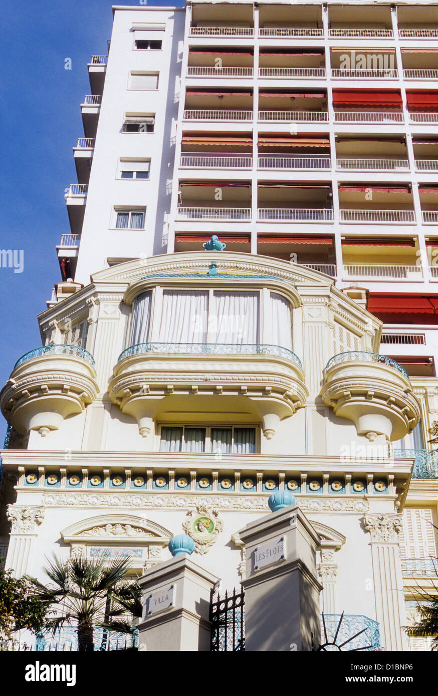 Traditional house and modern block in Monaco Stock Photo - Alamy