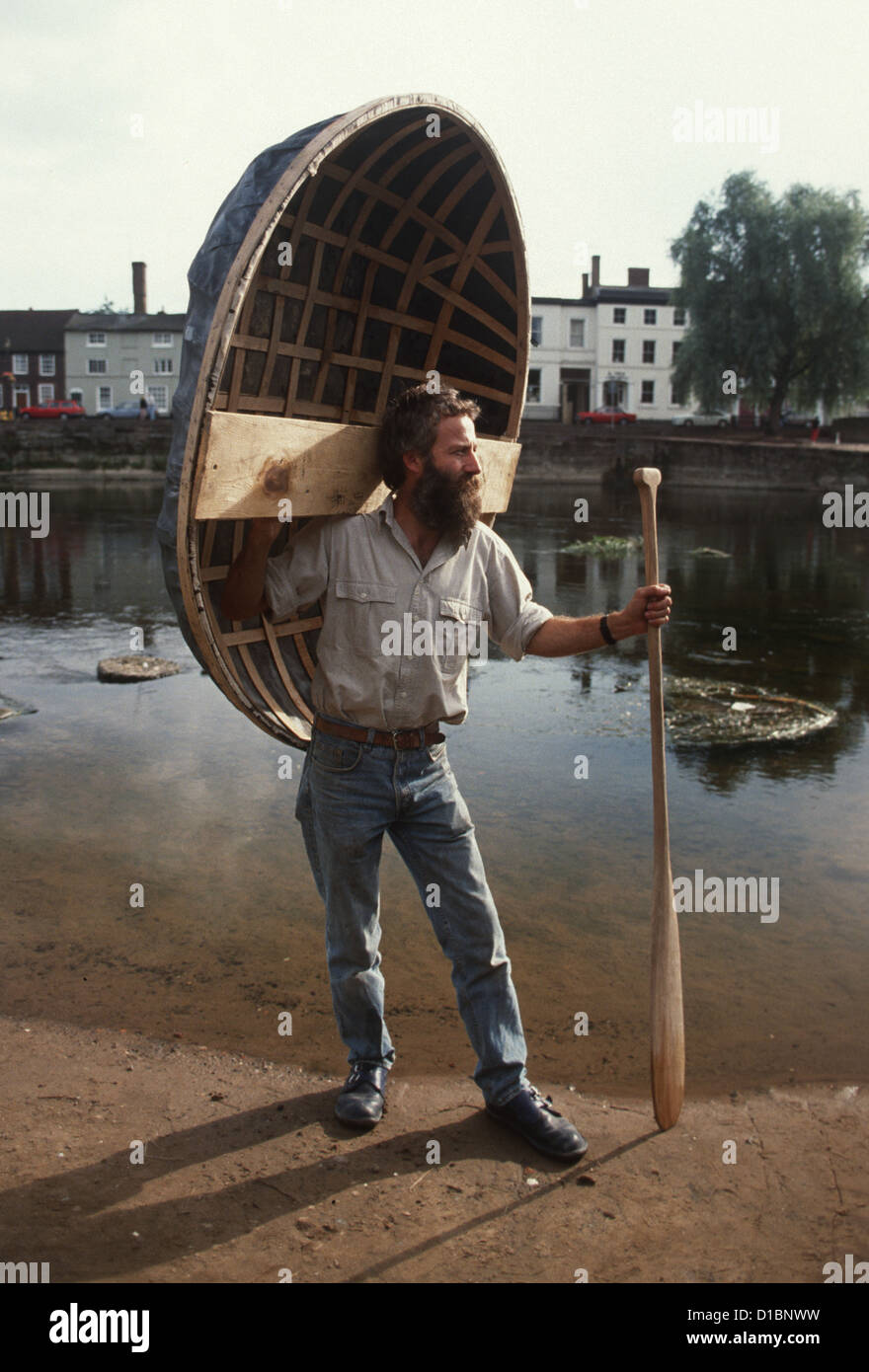 Man with coracle hi-res stock photography and images - Alamy