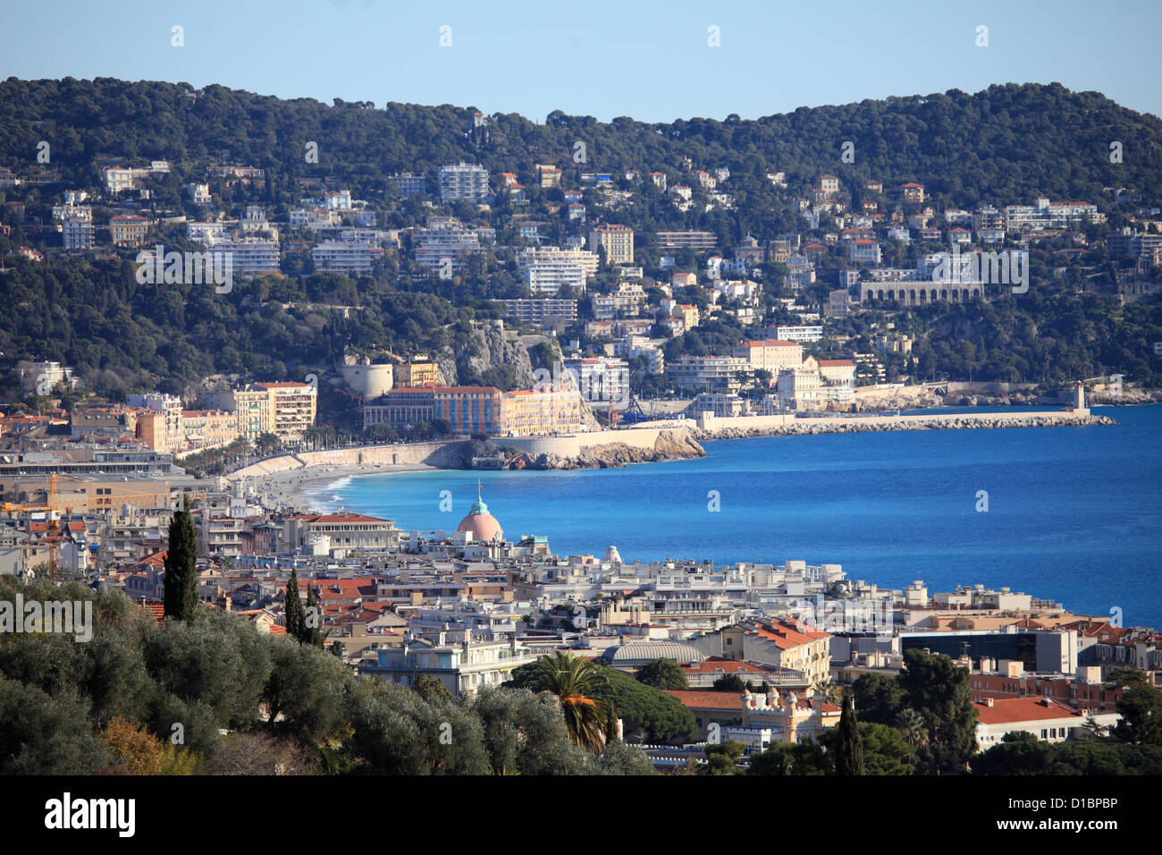 Top view above Nice city, France Stock Photo - Alamy