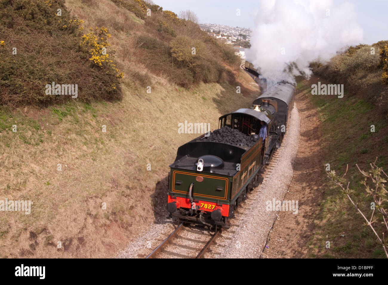 Steam train in Devon Stock Photo - Alamy