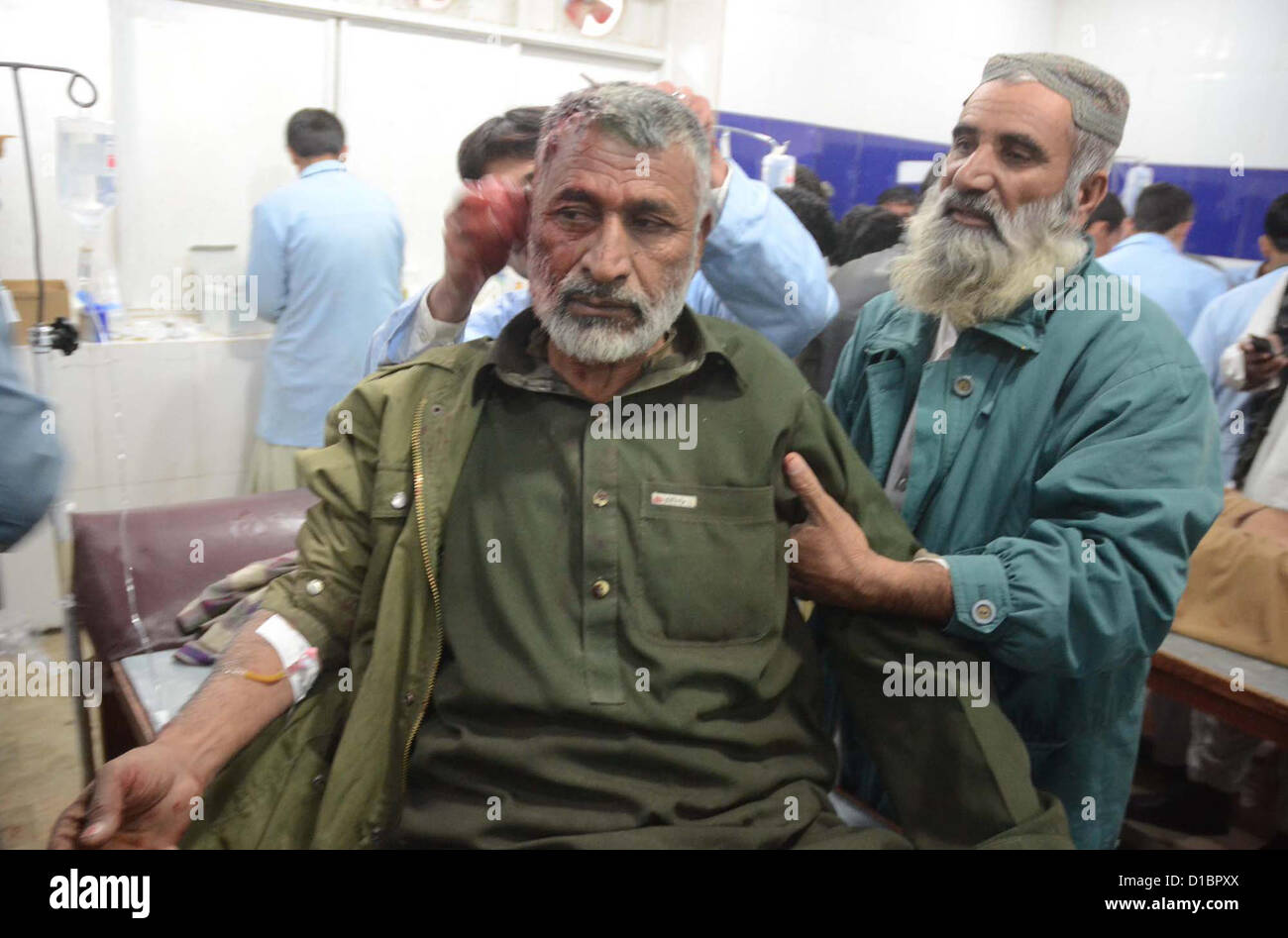 Paramedics are busy in treating victim of bomb blast at Civil Hospital ...