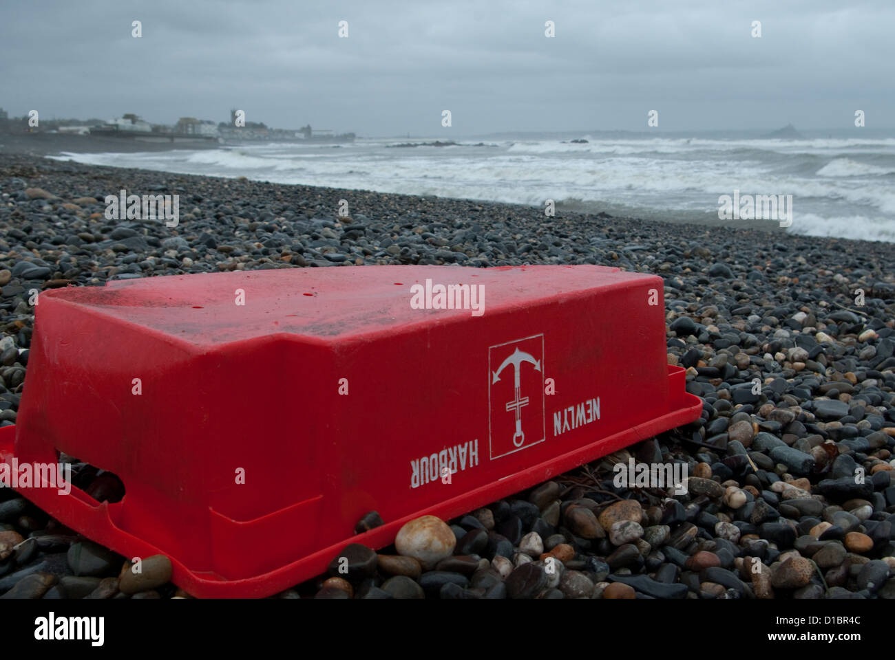 Fish box on beach Stock Photo - Alamy
