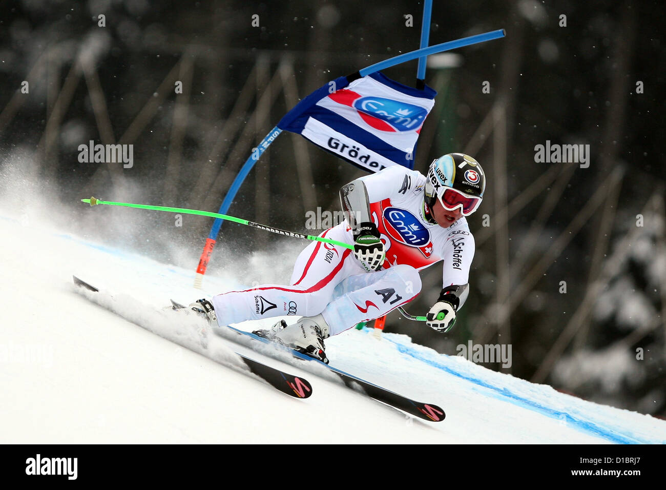 14.12.2012 Val Gardena, Italy. Hannes REICHELT (AUT) in action during the Super-G of the FIS ...