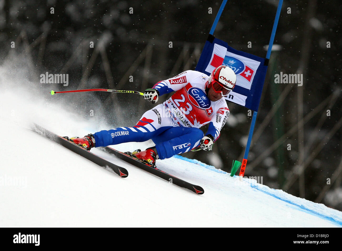 14.12.2012 Val Gardena, Italy. Yannick BERTRAND (FRA) in action during ...