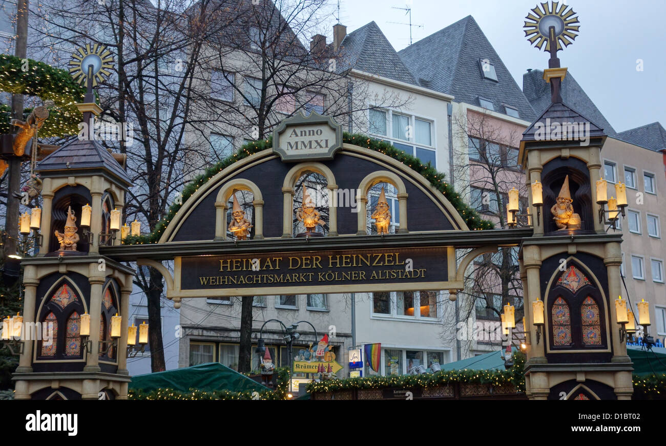Entrance to the Alter Markt Christmas Market, Cologne Stock Photo - Alamy