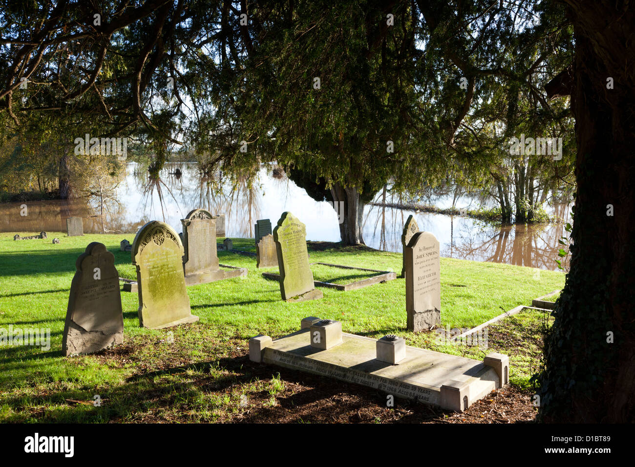 Floods by the River Severn - 29th November 2012 - the churchyard ...