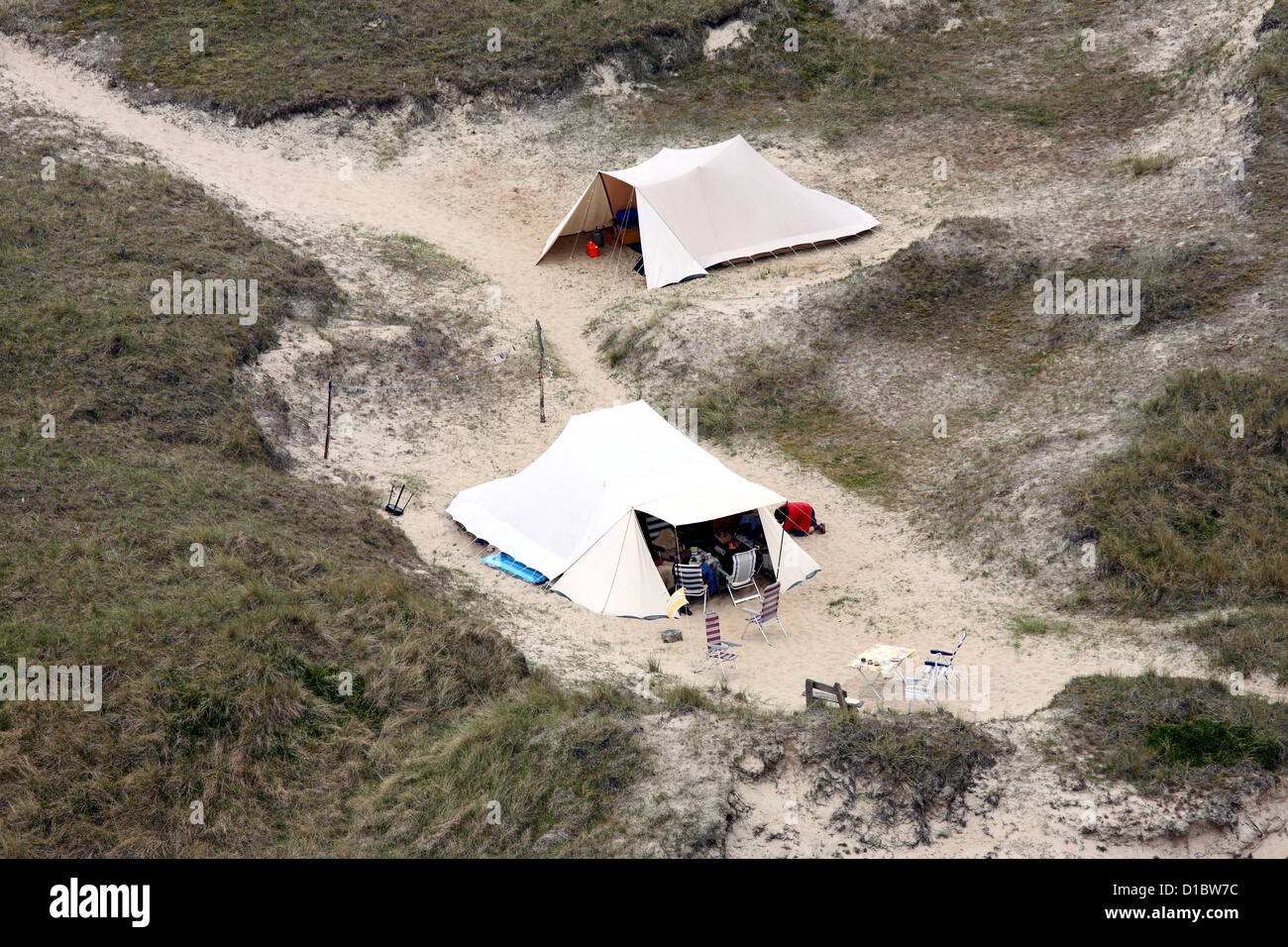 Amrum, Süddorf, Germany, camping tents in the dunes Stock Photo - Alamy