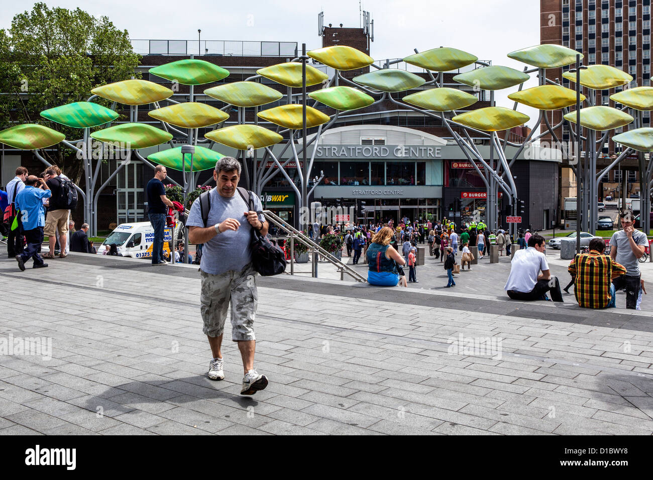 Stratford Sculpture Titanium Leaves High Resolution Stock Photography ...