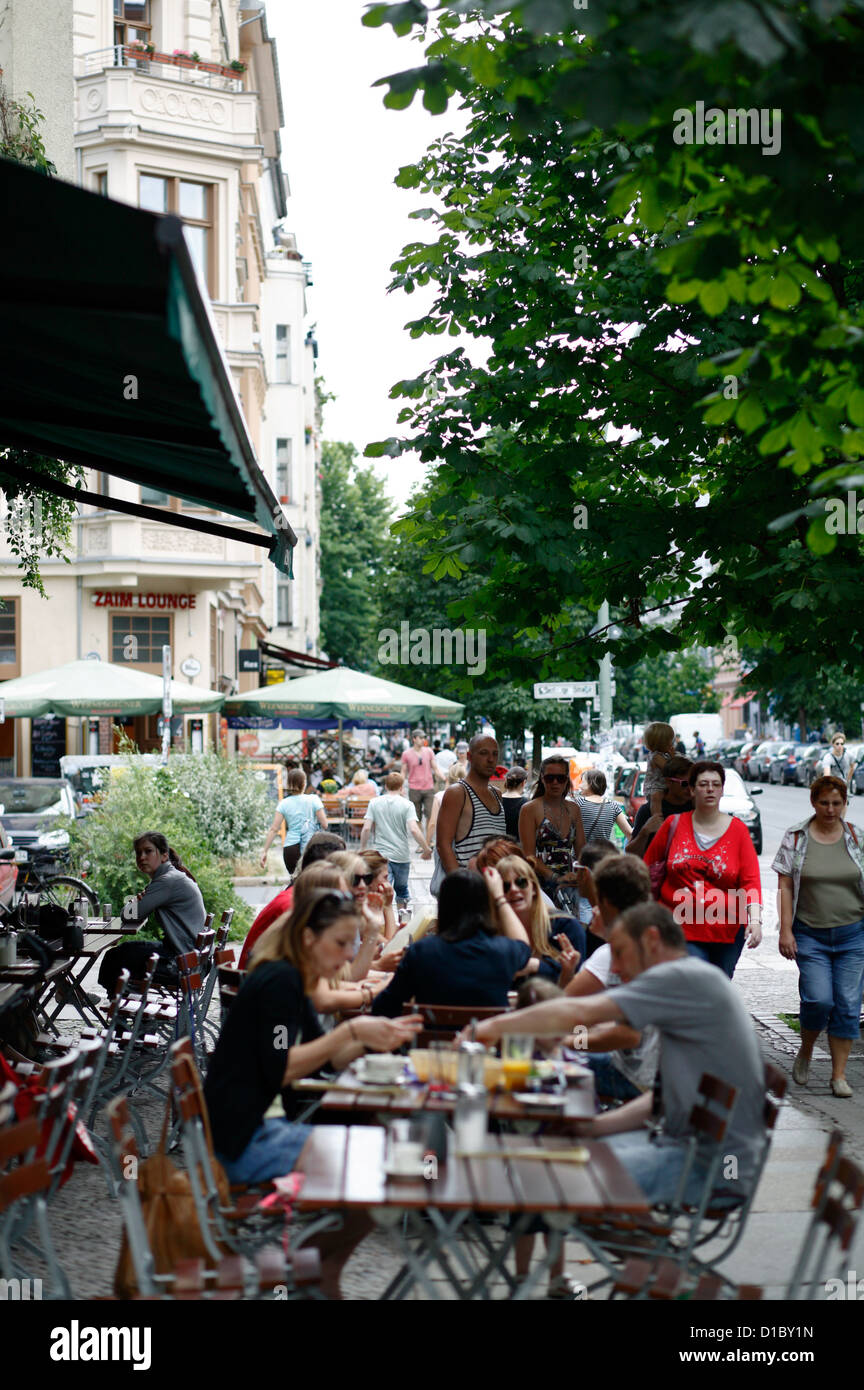 Berlin, Germany, Street Cafe in Kastanienallee Stock Photo - Alamy