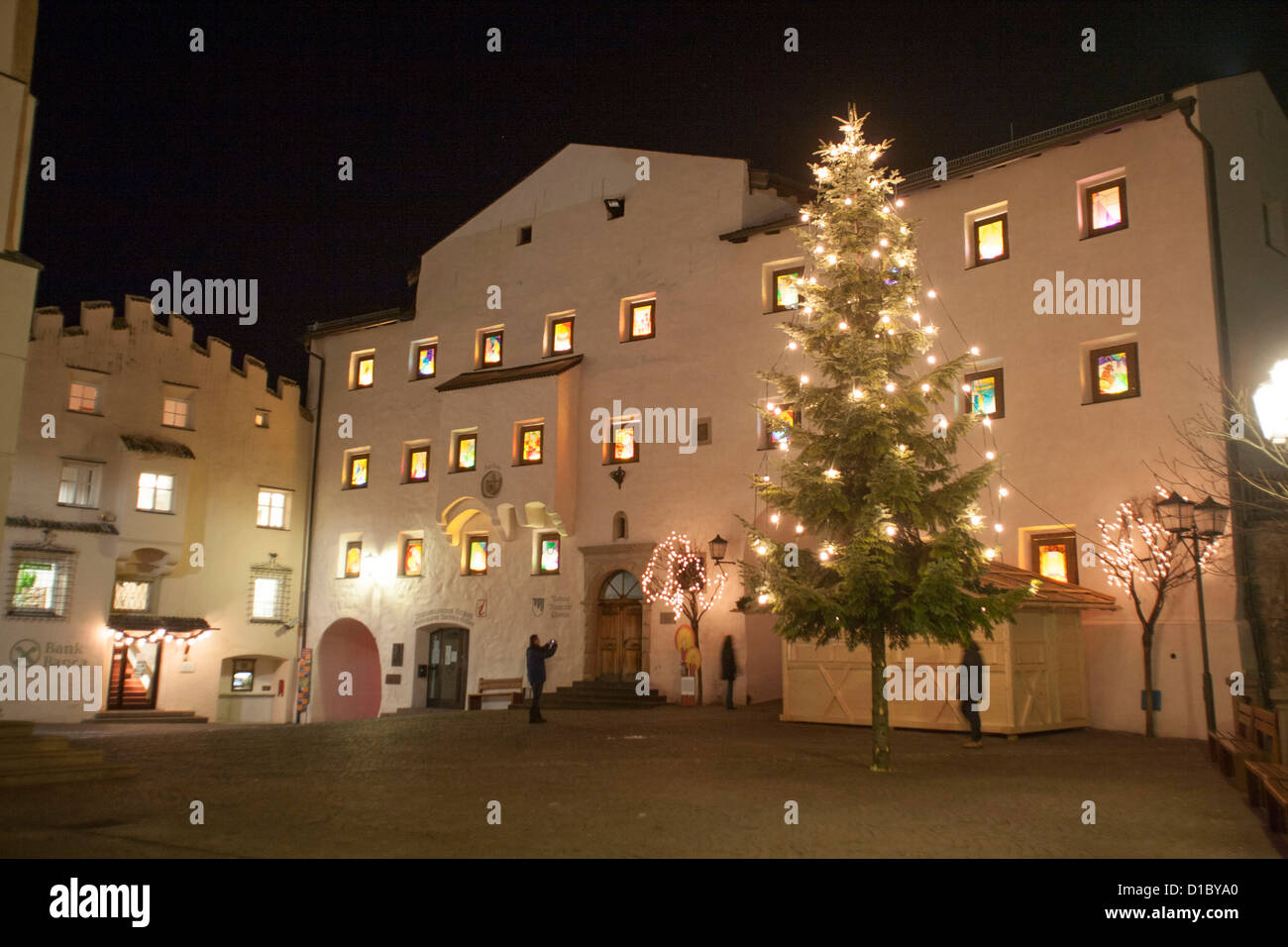 Italy,Trentino Alto Adige, Castelrotto city, the town hall and ...