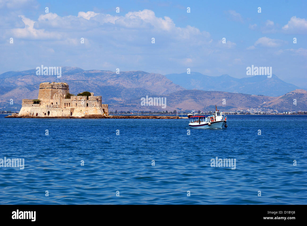 Bourtzi fortress at Nafplio city in south Greece Stock Photo - Alamy