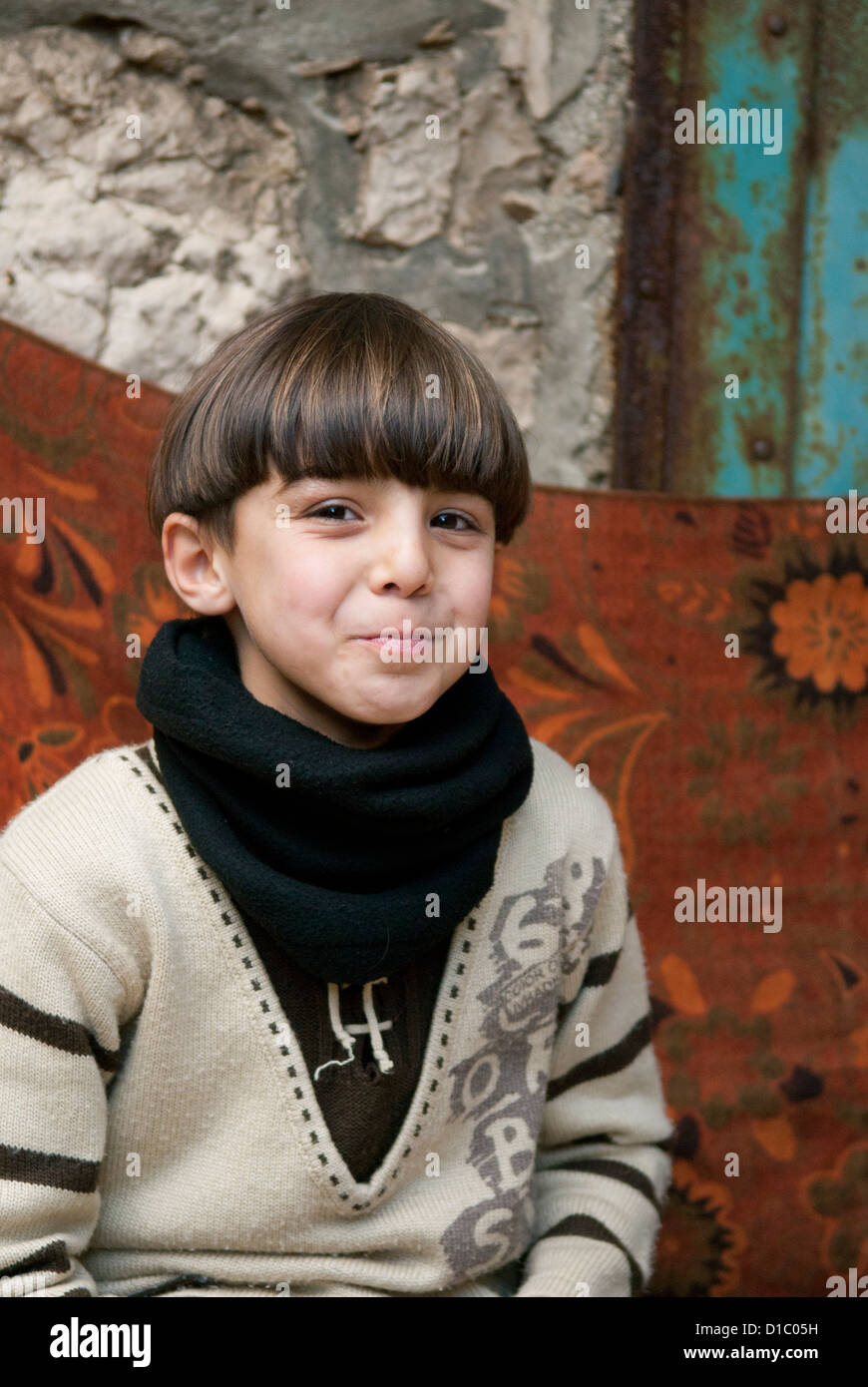 Israel, Jerusalem. A boy in the Christian Quarter of Old Jerusalem ...