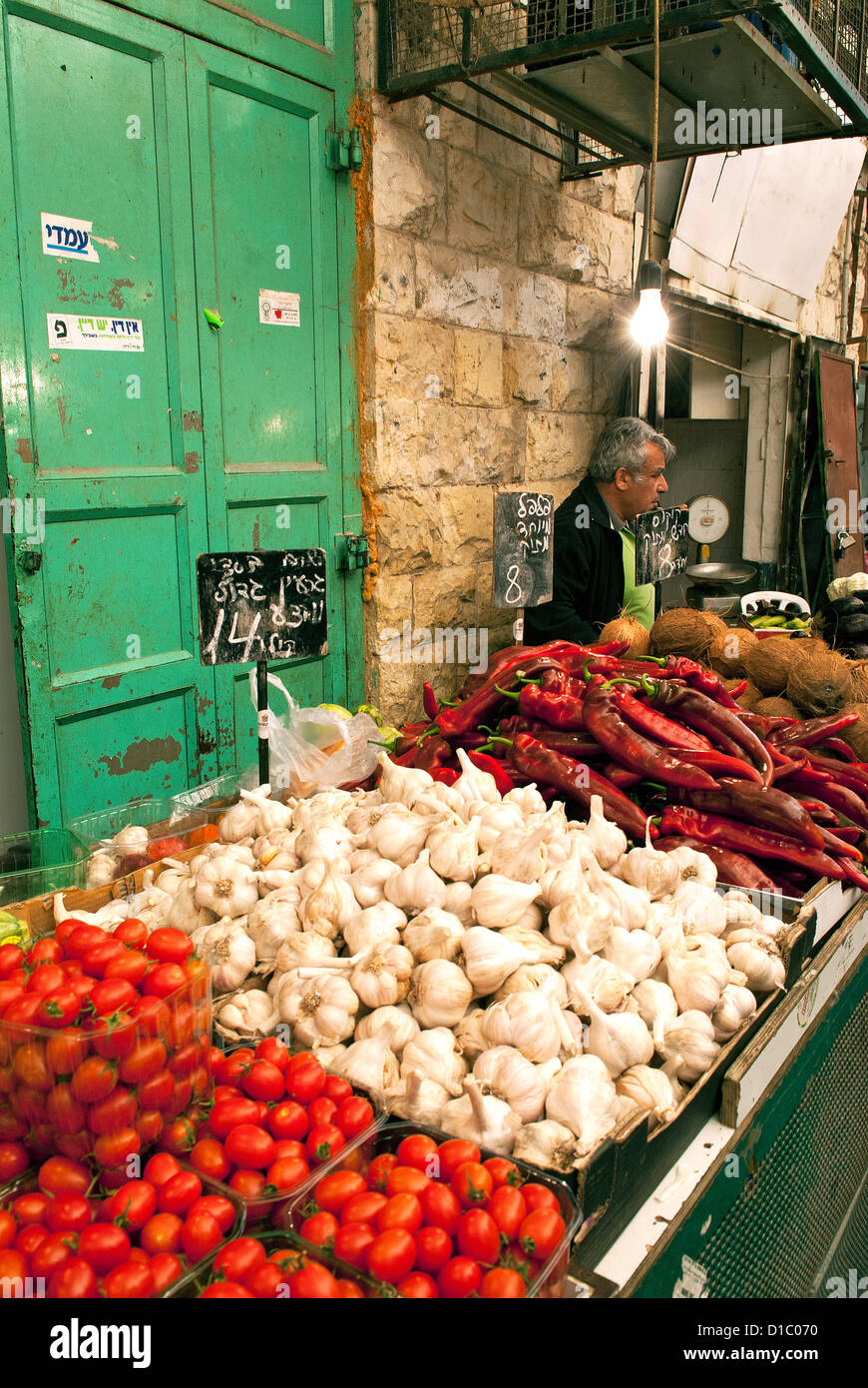 Israel, Jerusalem. The vibrant Machne Yehuda Market is bustling ...