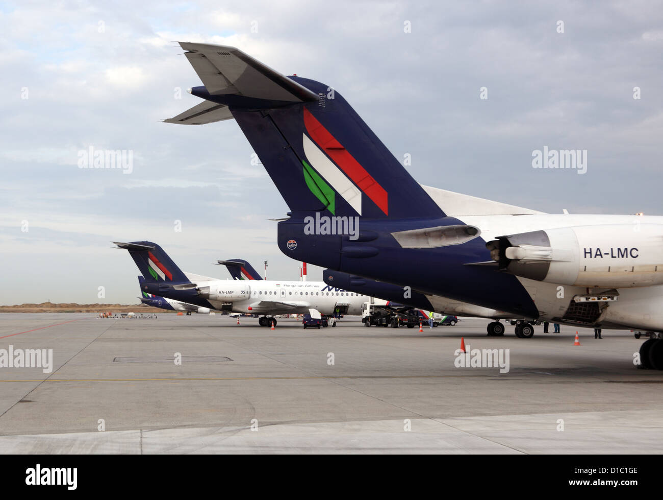 Budapest, Hungary, Malev machines at the airport in Budapest Stock ...