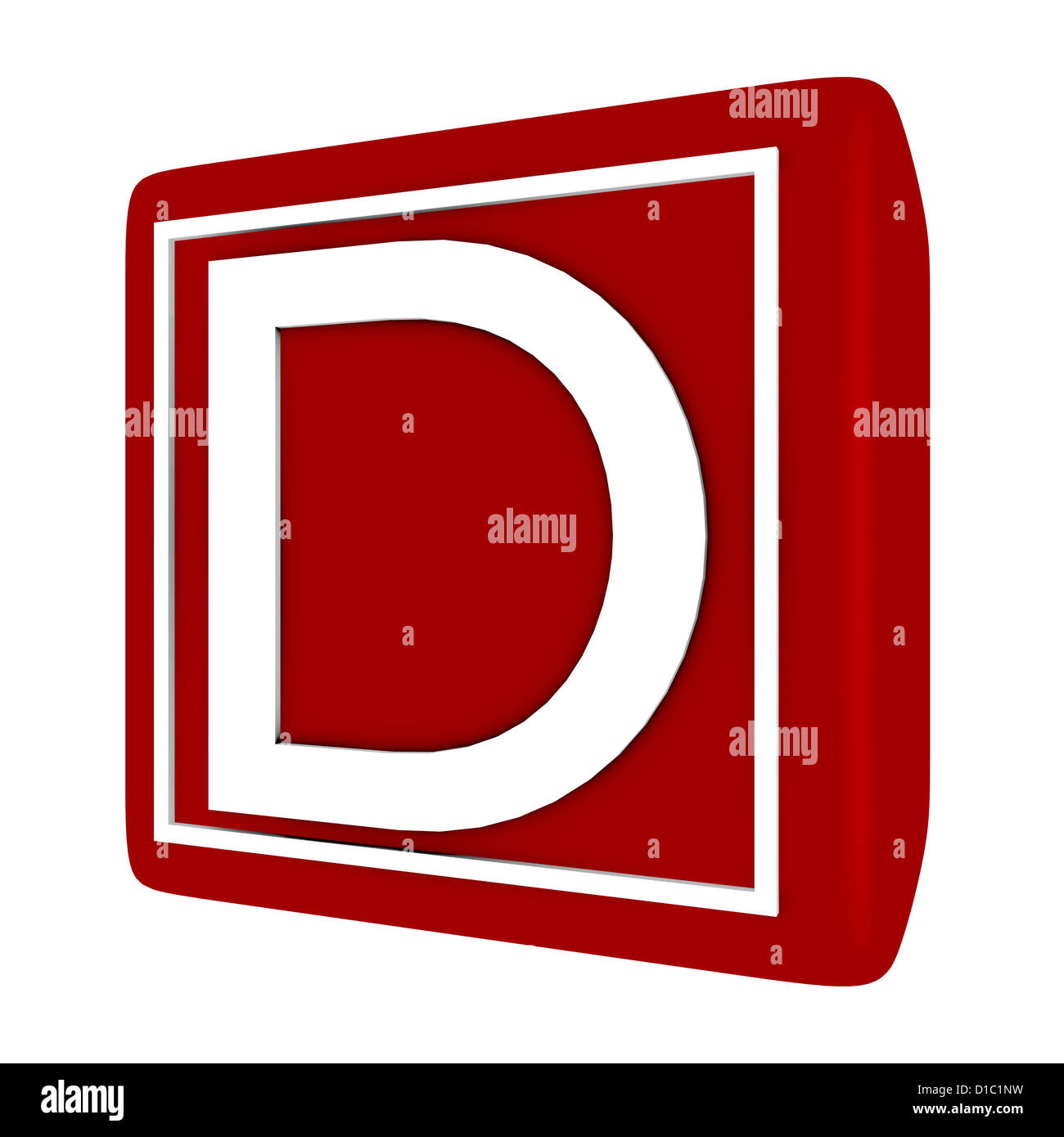 3d Render Font Set 1 Letter D Stock Photo - Alamy
