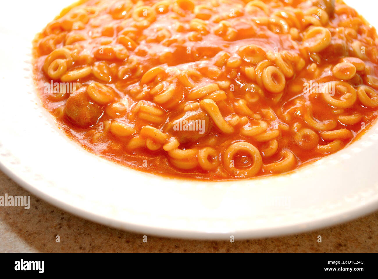 Bowl of Pasta Rings Stock Photo - Alamy