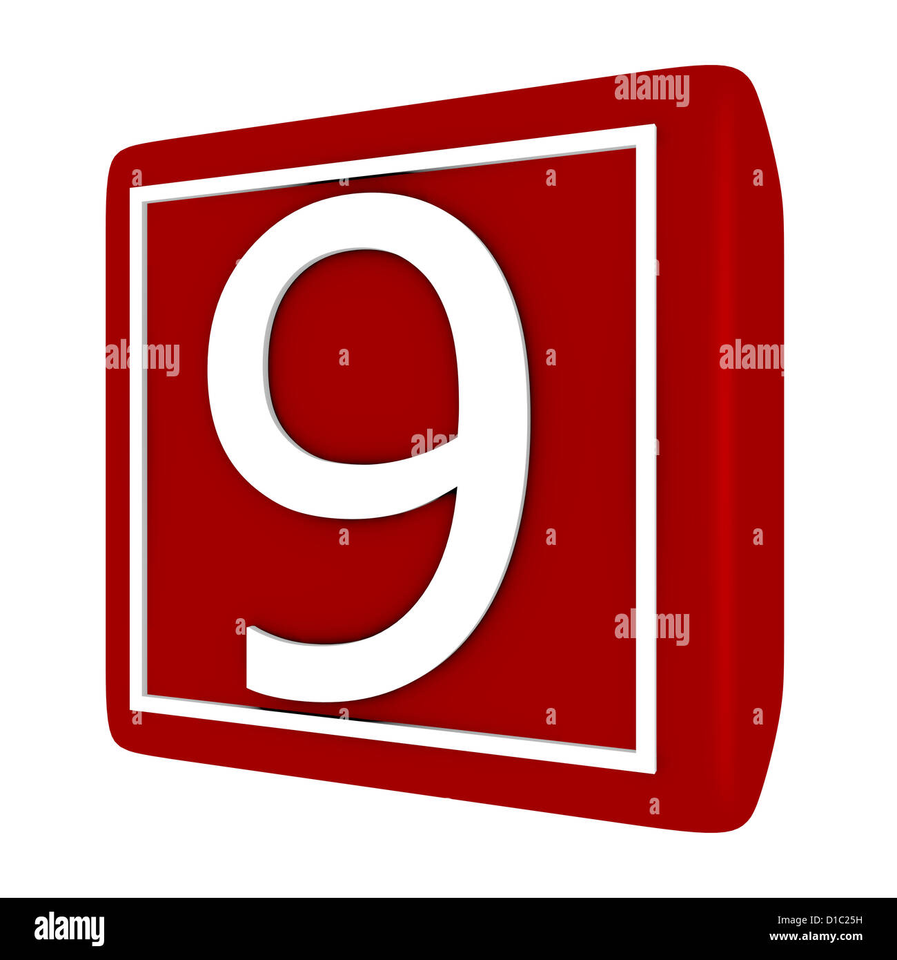 3d Render Font Set 1 Number 9 Stock Photo - Alamy