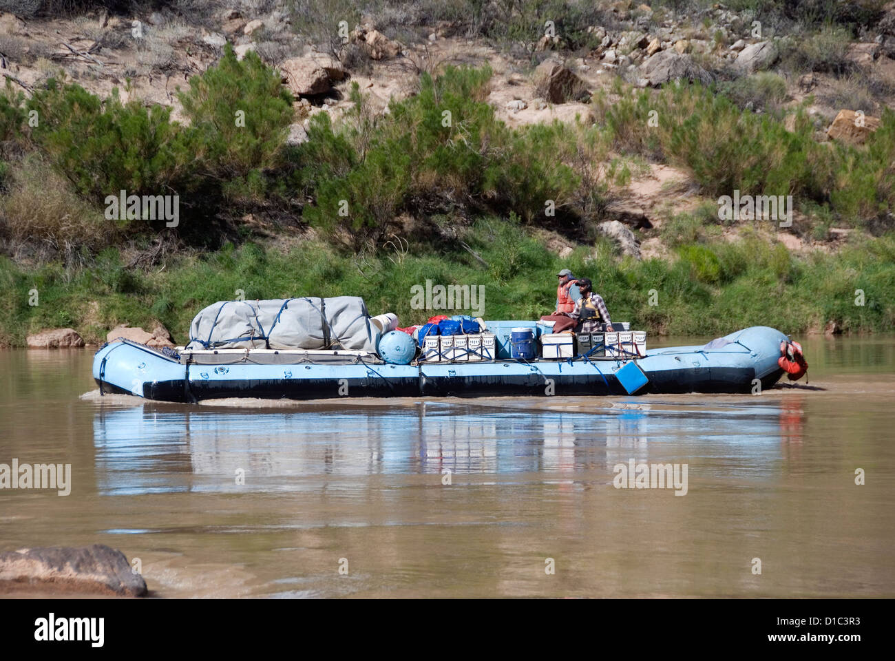 Large motor raft on the Grand Canyon, Arizona Stock Photo - Alamy