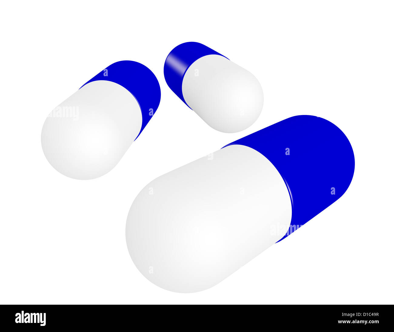 3d Render of Blue and White Capsules Stock Photo - Alamy