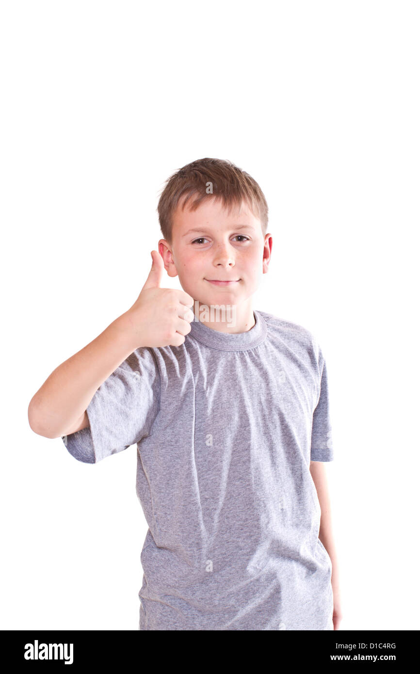 boy teen shows cool hand sign Stock Photo - Alamy