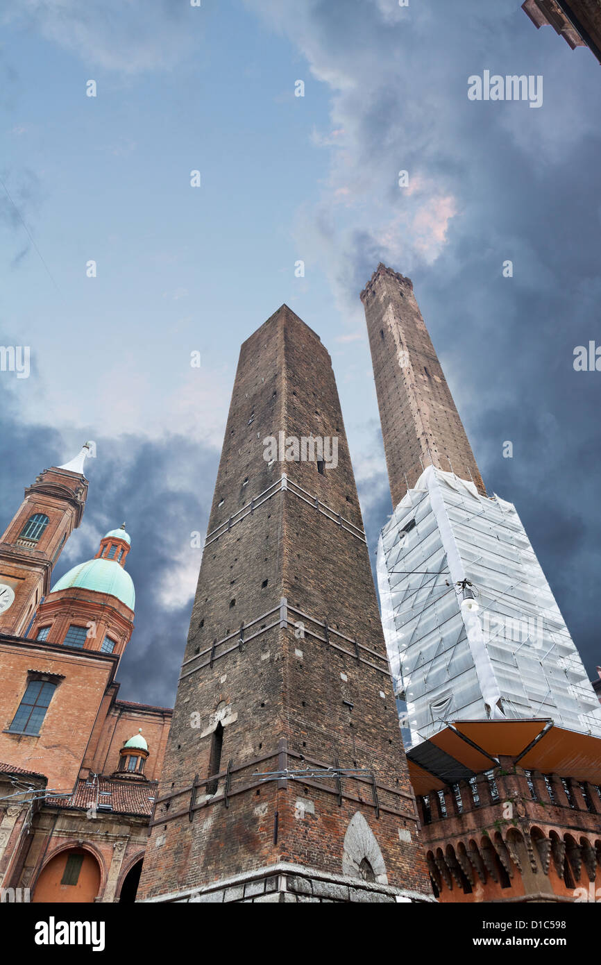Two towers in cloudy sky hi-res stock photography and images - Alamy