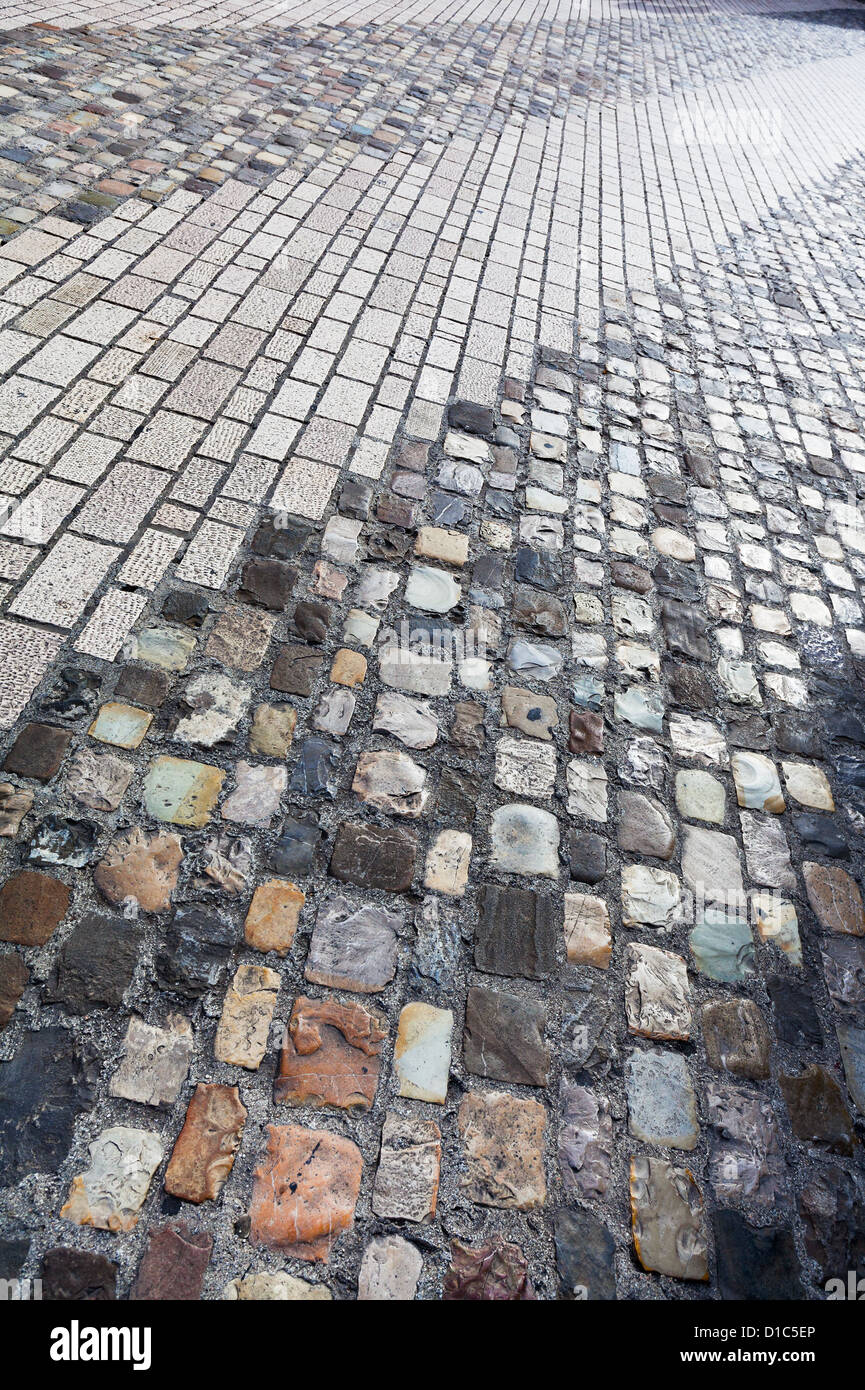 modern urban cobble stone pavement Stock Photo - Alamy