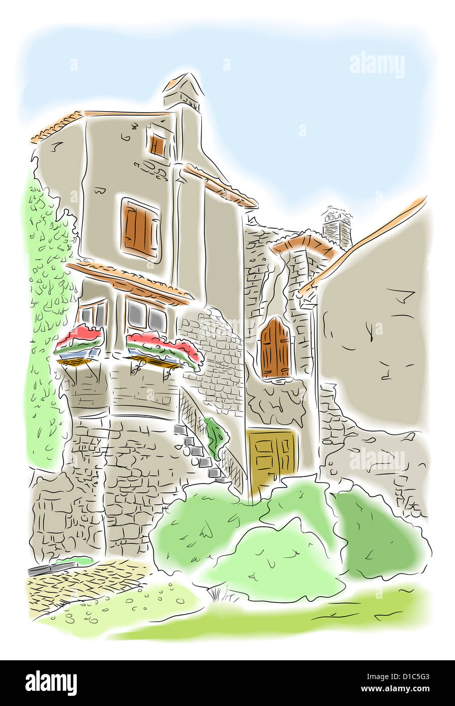 Exterior old houses in Cut Out Stock Images & Pictures - Alamy