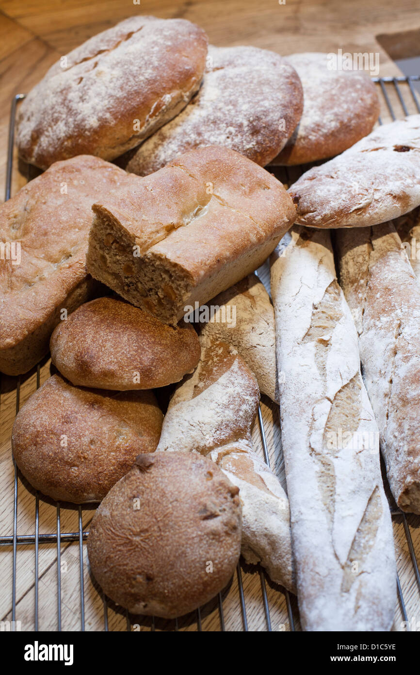 Freshly made bread products Stock Photo - Alamy
