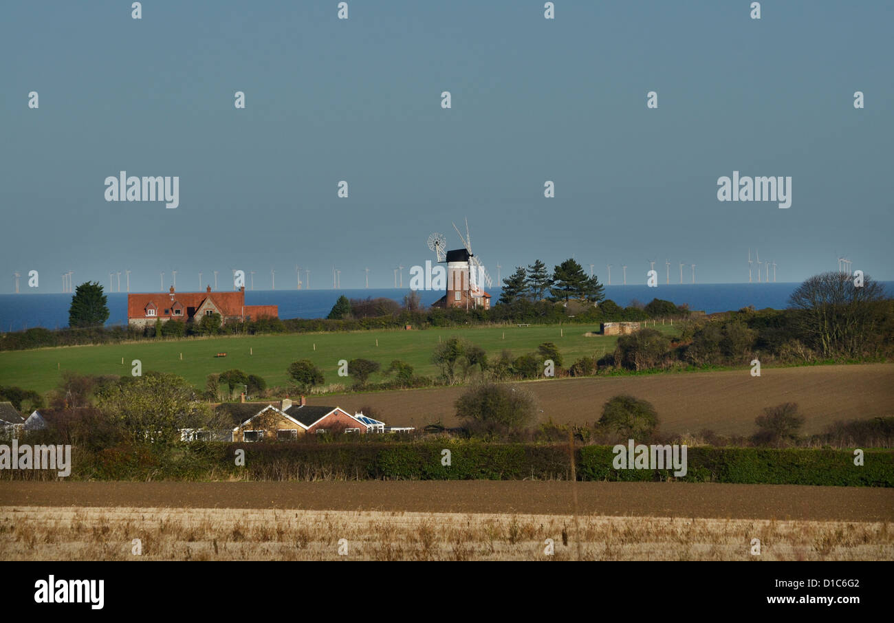 offshore wind turbines weybourne norfolk england Stock Photo - Alamy