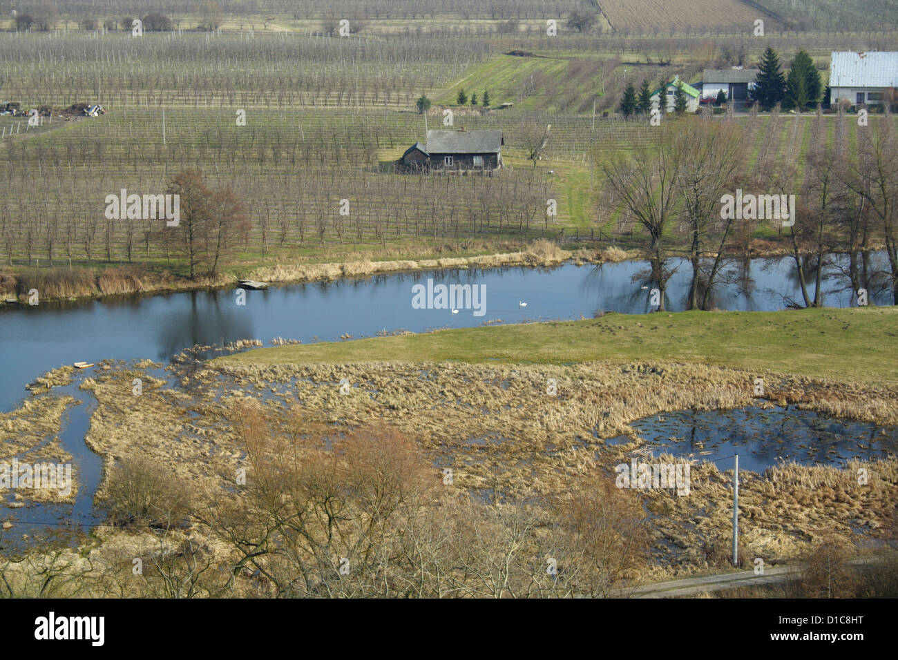 early spring - march, view from the top on river Stock Photo - Alamy