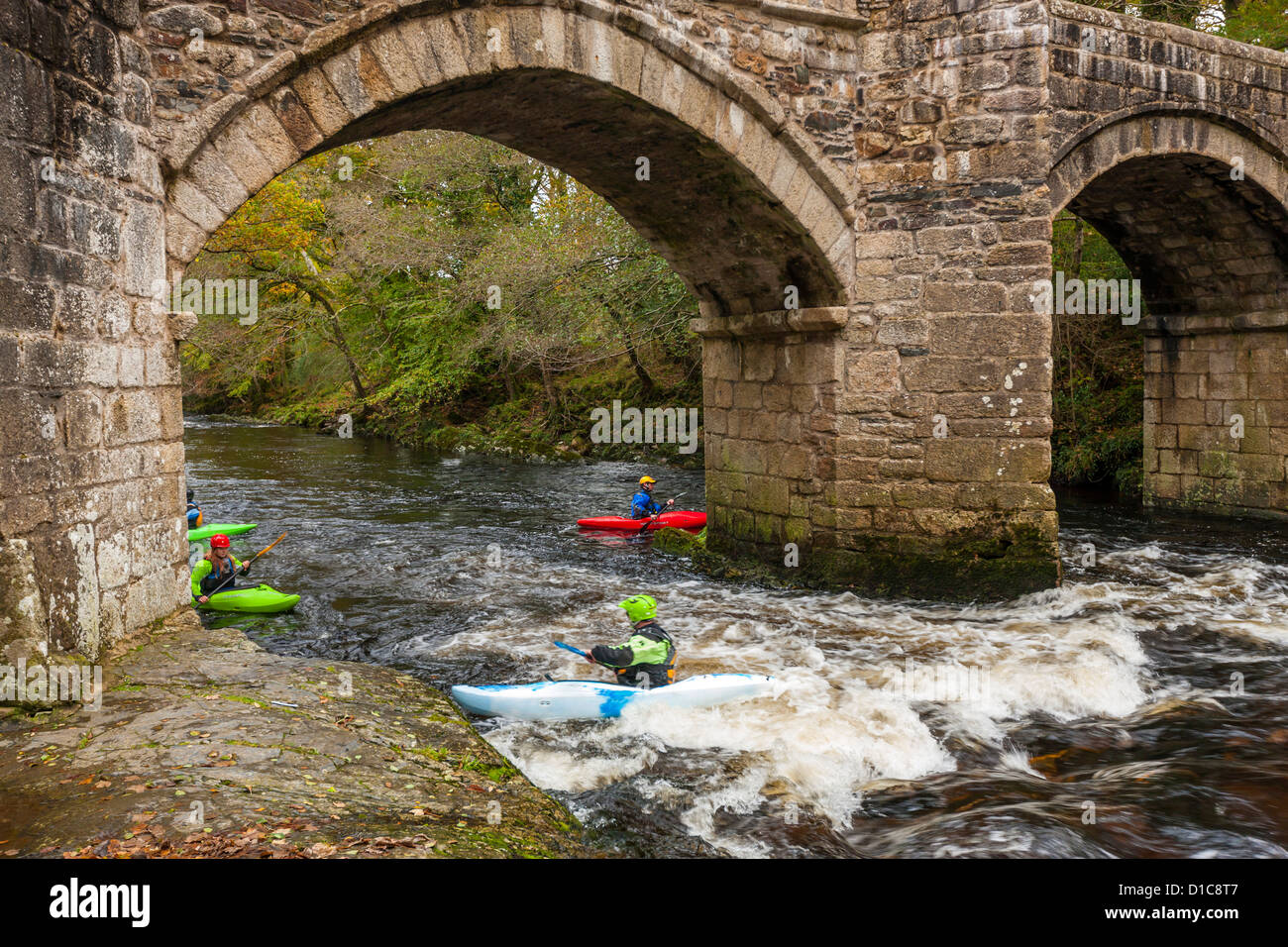 New Bridge over the River Dart in Dartmoor National Park Stock Photo ...