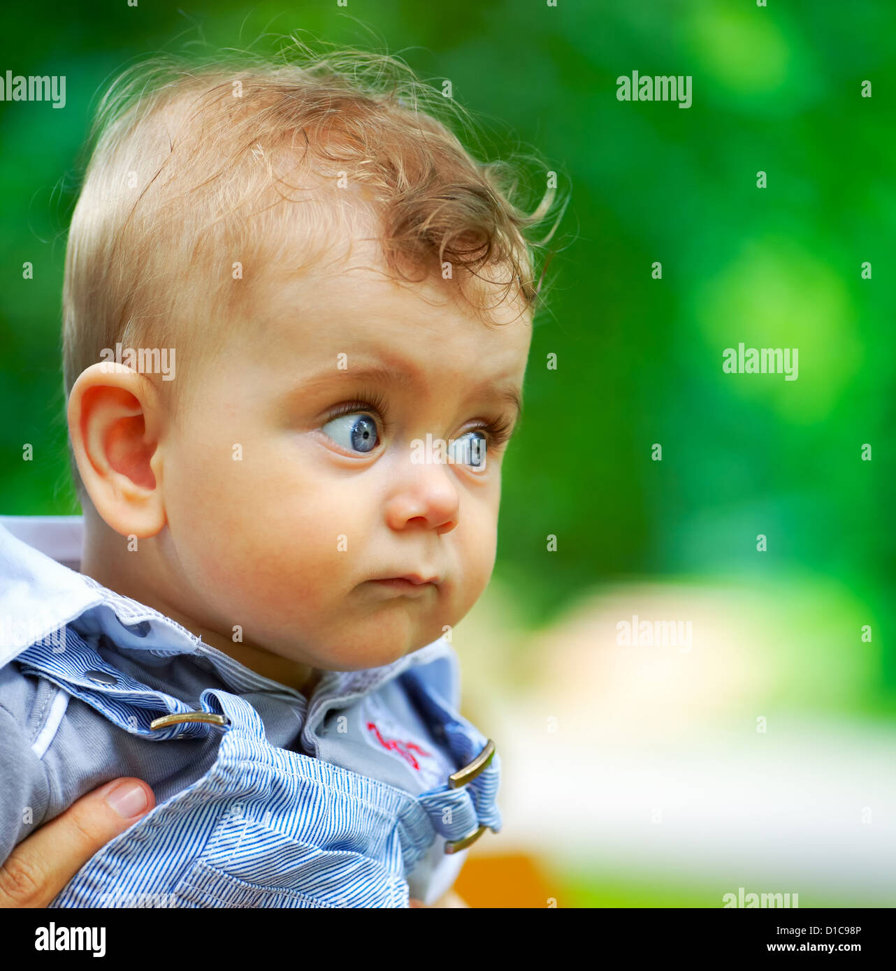 Portrait of little baby boy outdoor in spring Stock Photo - Alamy