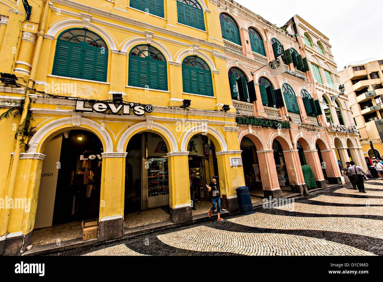 Portuguese colonial buildings Senado Square Macau Stock Photo - Alamy